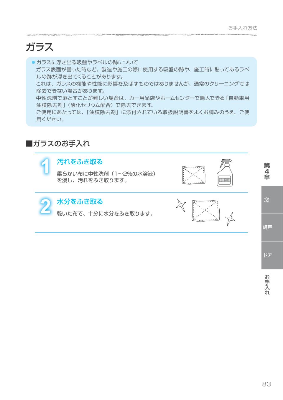 使い方・お手入れガイド｜たてすべり出し窓(ID:61)｜お手入れ・調整方法 - YKK AP株式会社