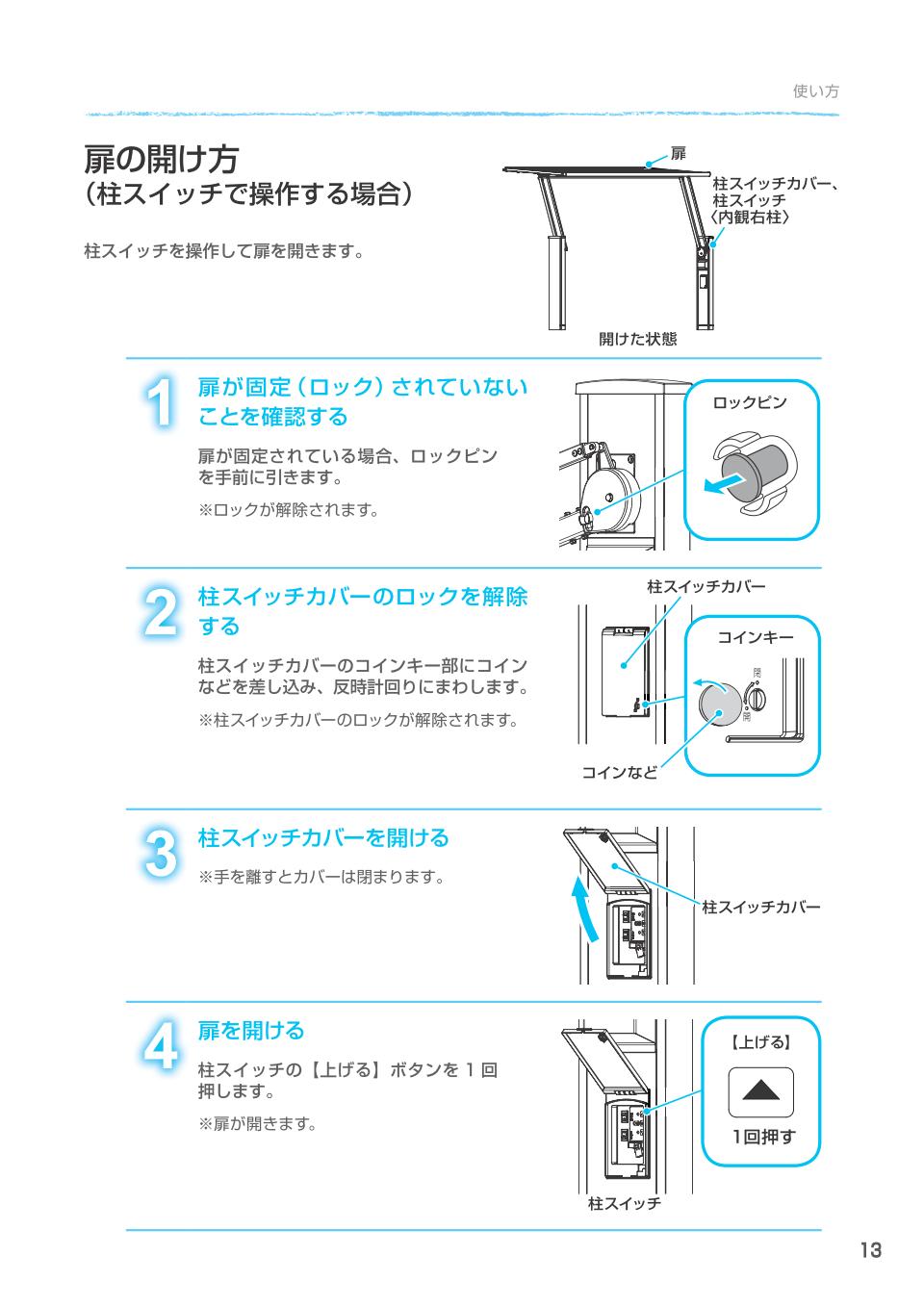 使い方・お手入れガイド｜アップゲート（電動タイプ）ID107｜使い方 - YKK AP株式会社
