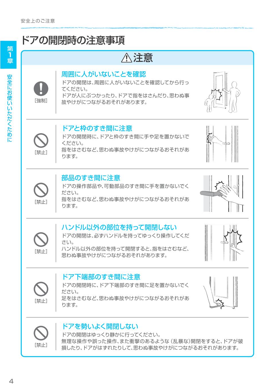 使い方・お手入れガイド｜クローゼットID113｜安全にお使いいただくために - YKK AP株式会社