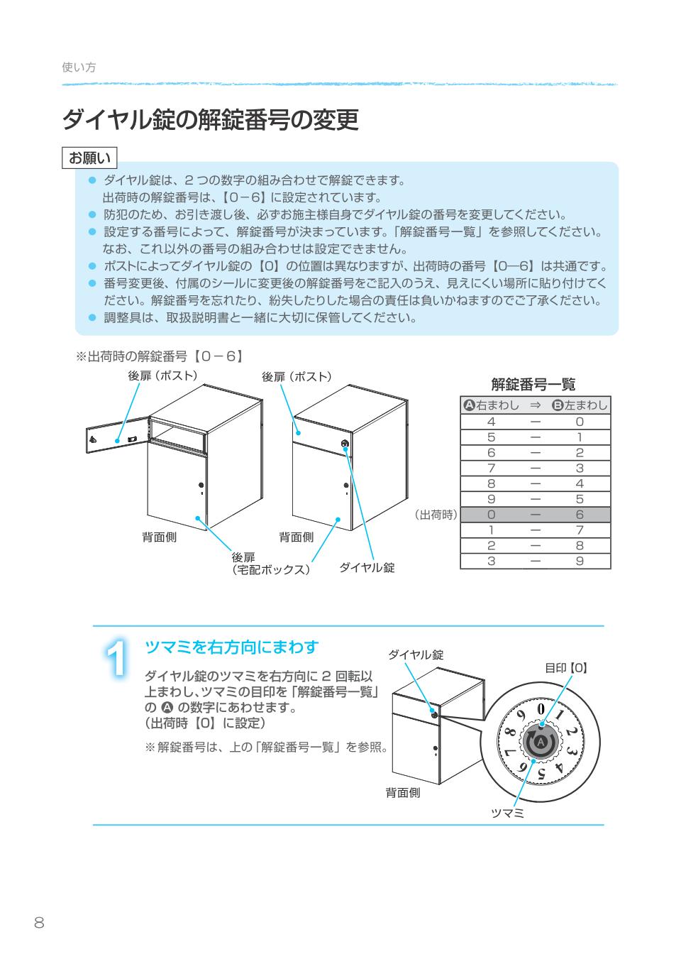 使い方・お手入れガイド｜宅配ポスト（前入れ後出し）ID260｜使い方 - YKK AP株式会社