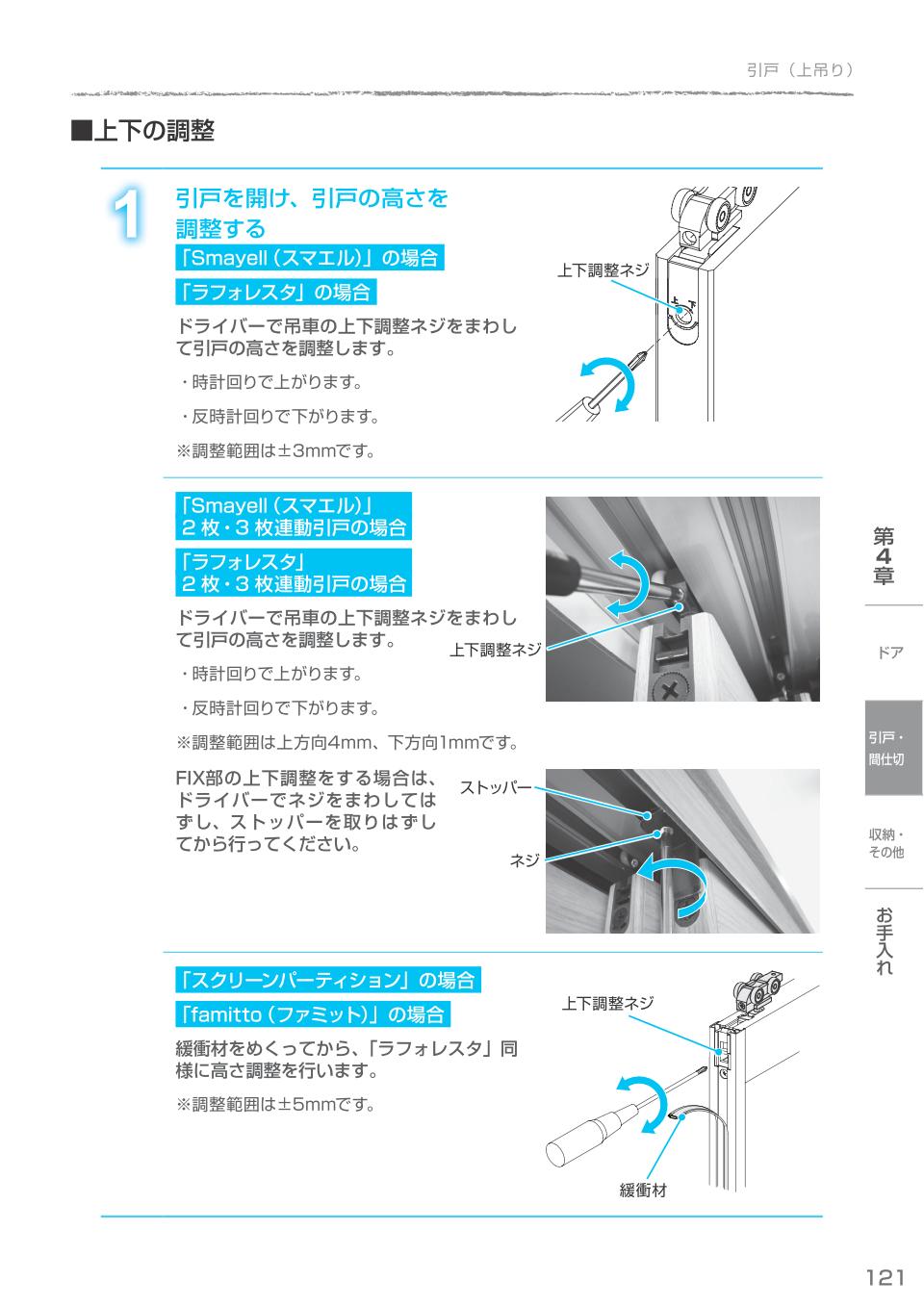使い方・お手入れガイド｜室内引戸ID266｜お手入れ・調整方法 - YKK AP株式会社