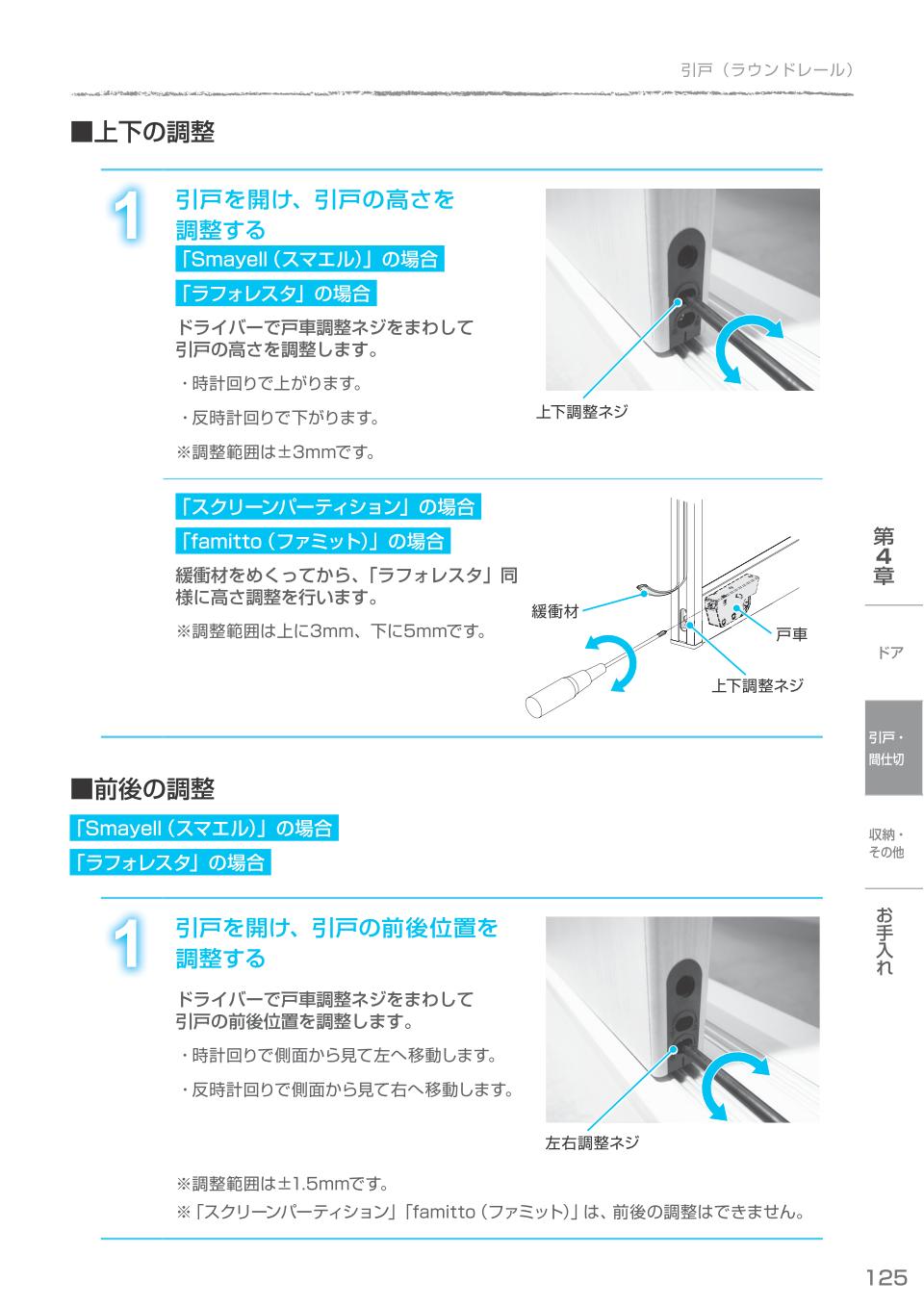 使い方・お手入れガイド｜室内引戸ID266｜お手入れ・調整方法 - YKK AP株式会社