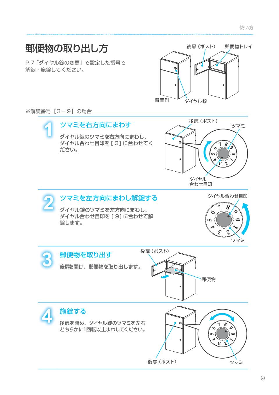 使い方・お手入れガイド｜宅配ポスト（前入れ・後出し）ID117｜使い方 - YKK AP株式会社